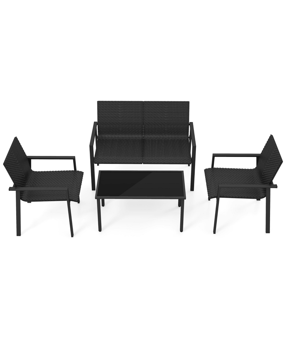 Click here for Gymax 4 Piece Patio Wicker Furniture Set Heavy Dut... prices