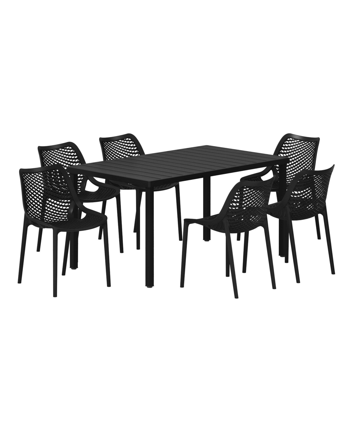 Click here for 7-Piece Outdoor Metal Patio Dining Table Set With... prices