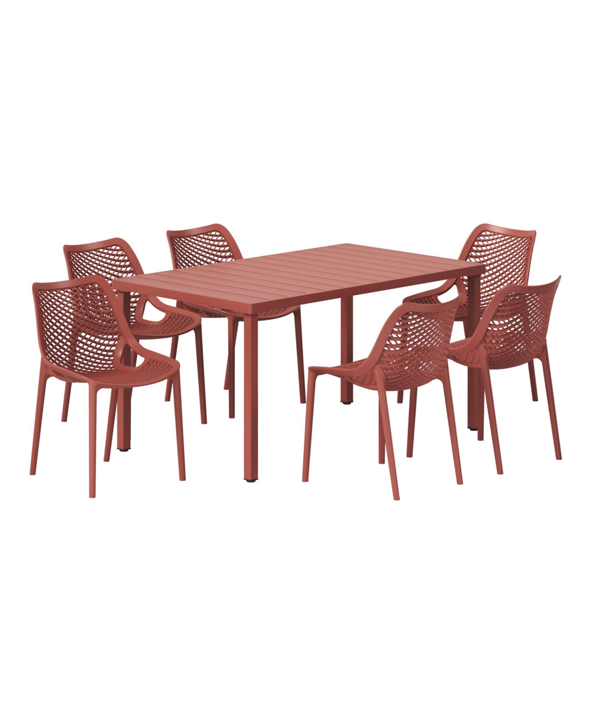 Click here for 7-Piece Outdoor Metal Patio Dining Table Set With... prices