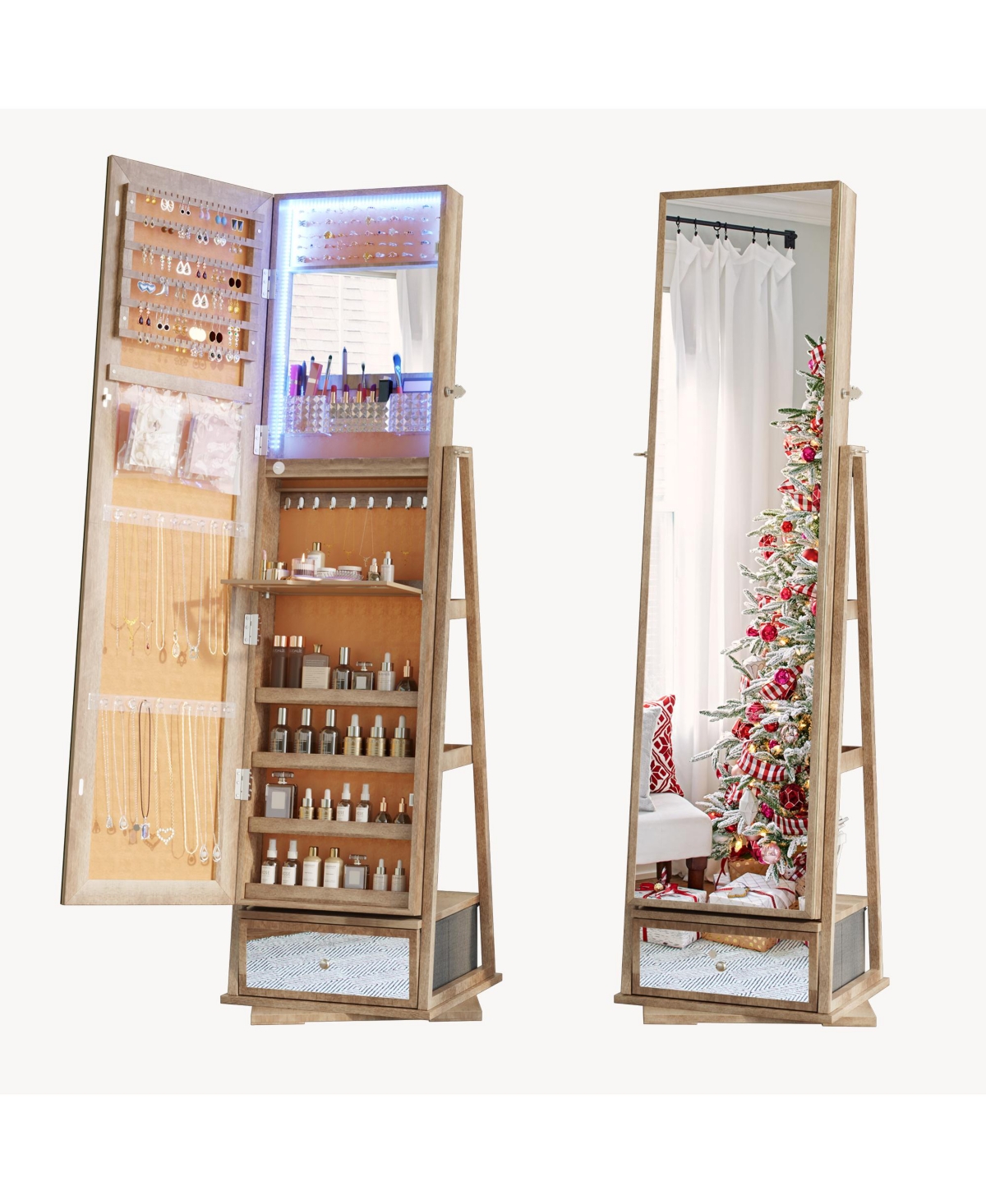 Click here for Vlsrka Jewelry freestanding storage mirror cabinet... prices