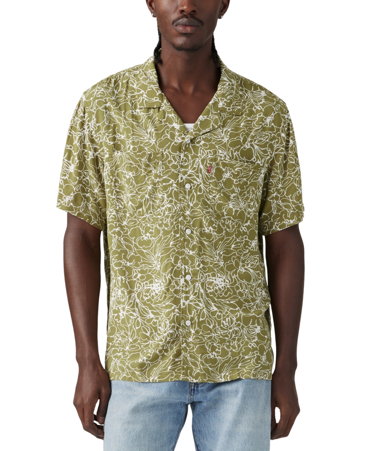 Click here for Levis Mens Relaxed-Fit Camp Collar Shirt - Floral... prices