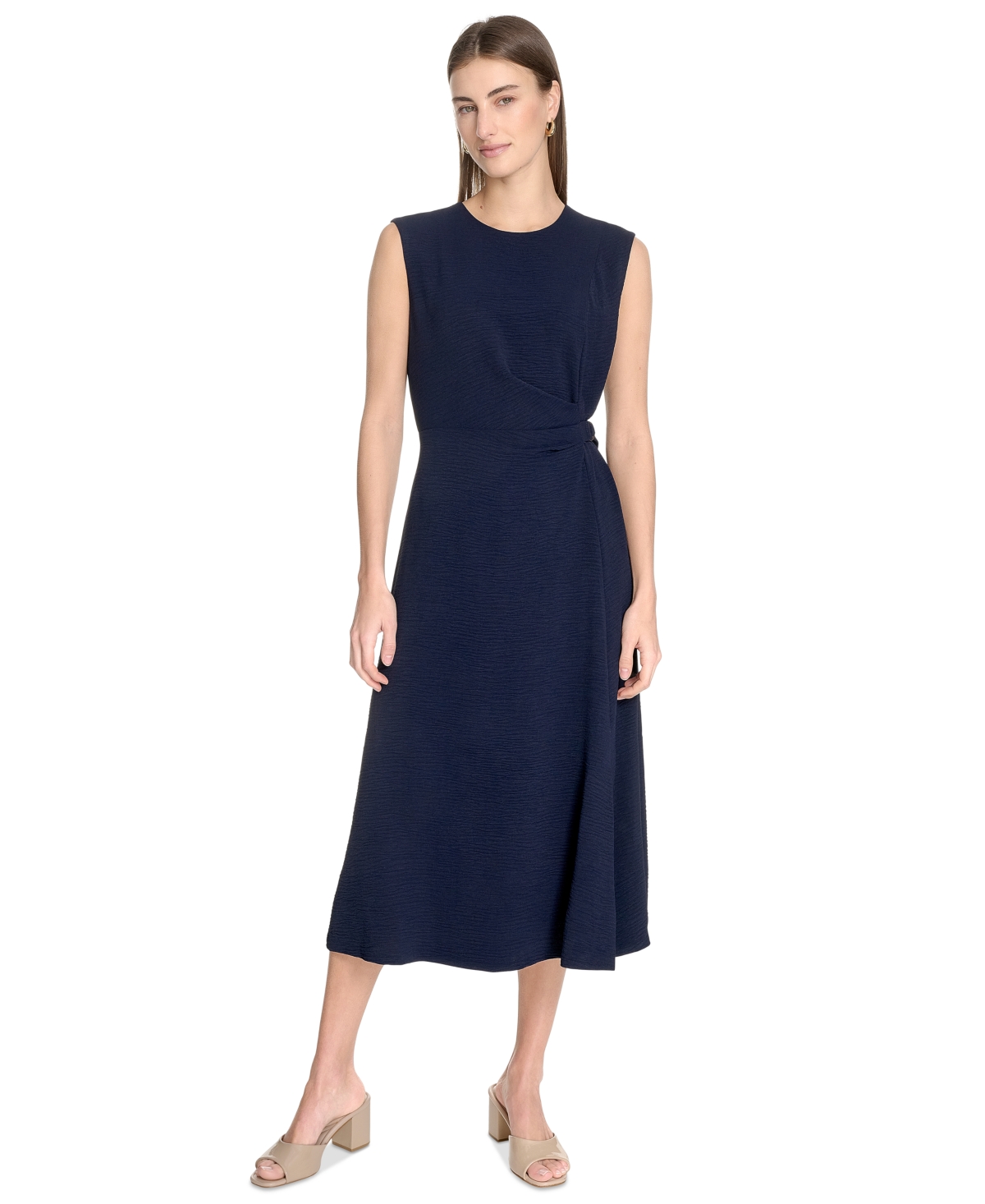 Click here for Calvin Klein Womens Jewel-Neck Side-Buckle A-Line... prices