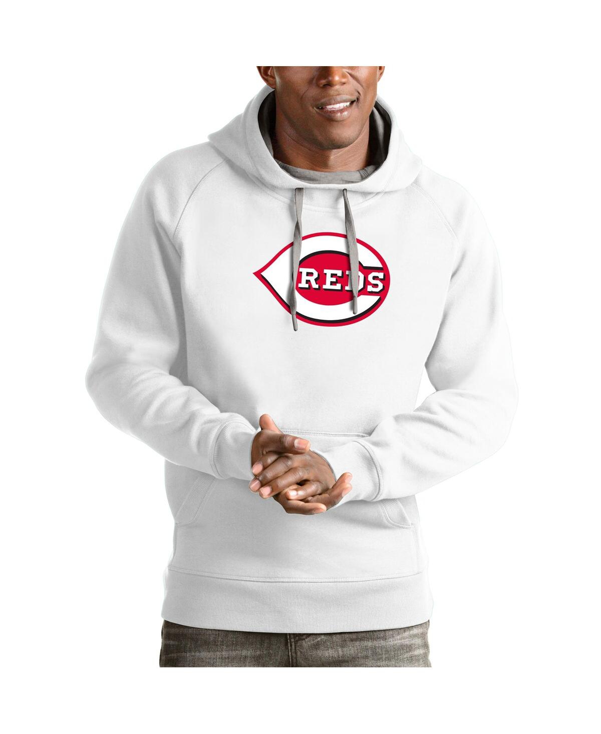 Click here for Antigua Mens White Cincinnati Reds Victory Pullove... prices