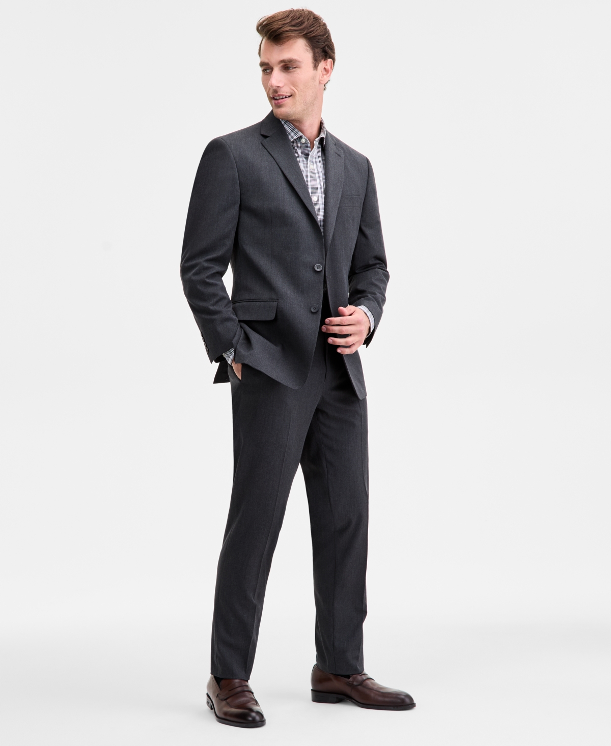 Click here for Izod Mens Classic Fit Suit - Charcoal prices
