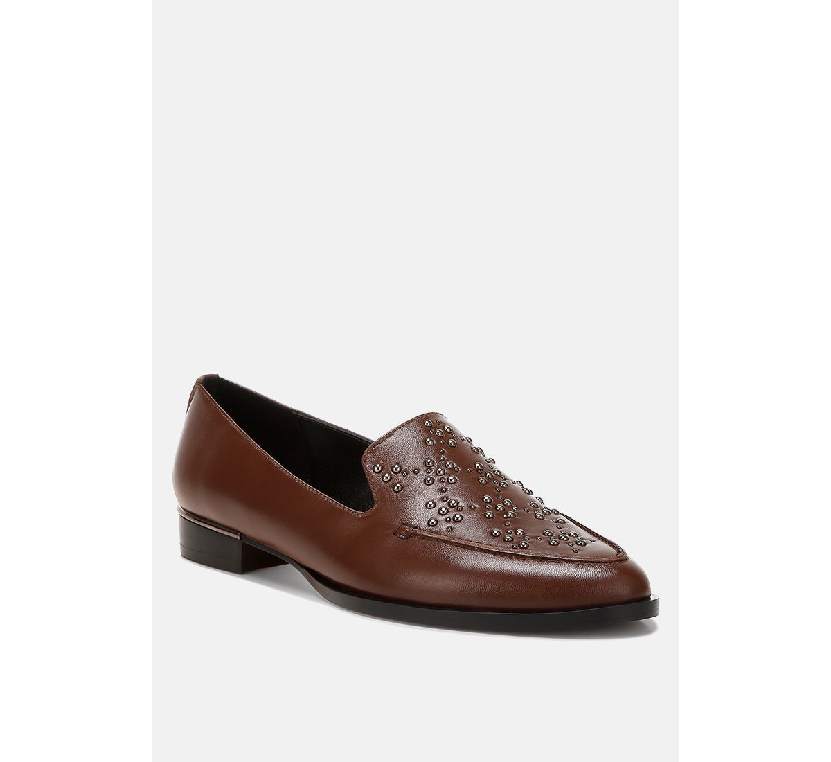 Click here for Gabassi Studded Genuine Leather Loafers - Brown prices