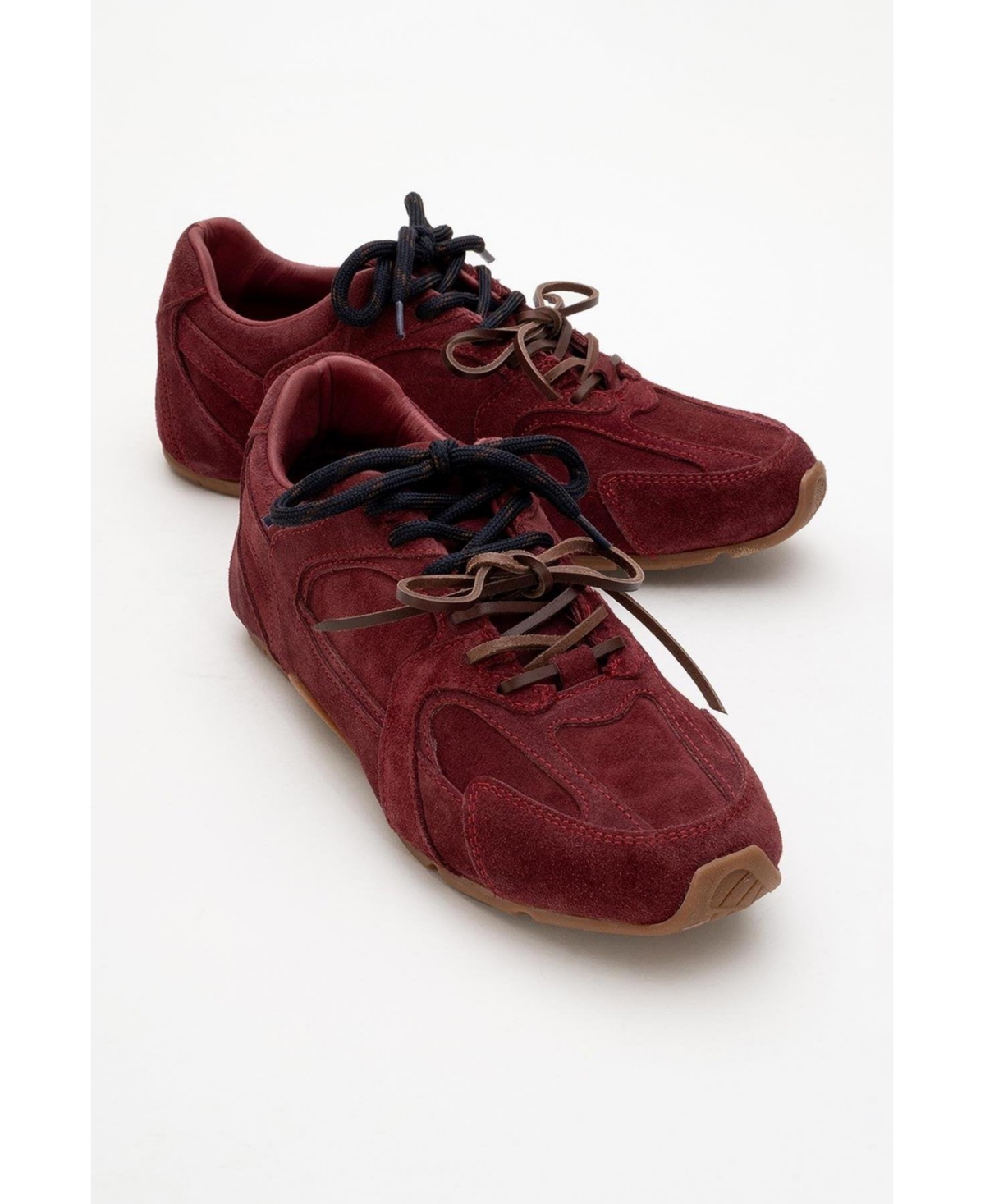 Click here for Selena Suede Leather Sneakers (Women) - Dark red s... prices