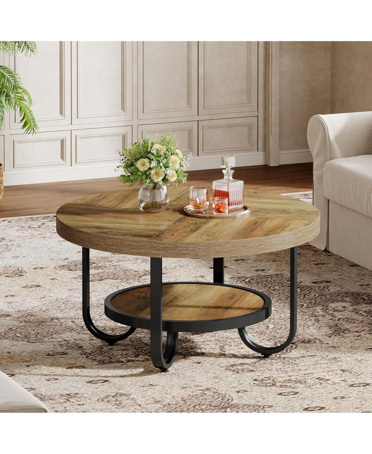 Click here for Tribesigns Round Coffee Table for Living Room  2-T... prices