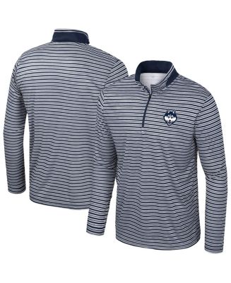 Colosseum Men's Navy UConn Huskies Striped Quarter-Zip Top - Macy's