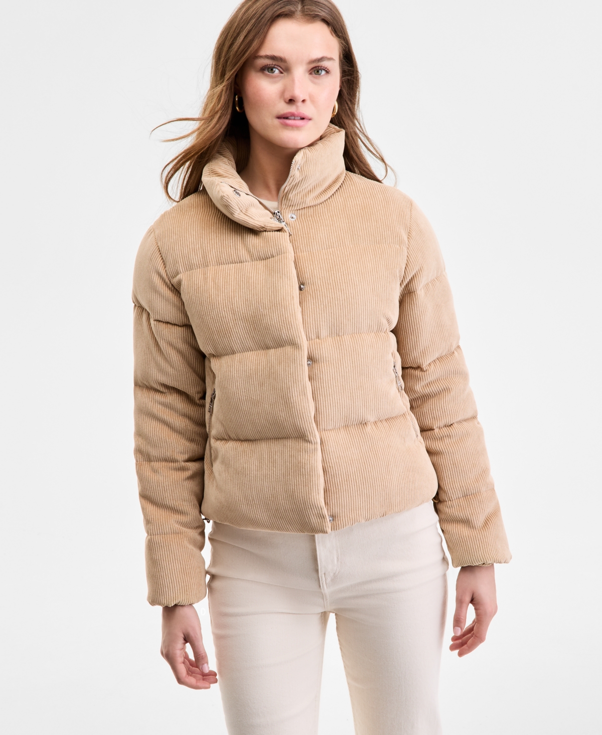 Click here for Steve Madden Womens Corduroy Zip-Front Puffer Coat... prices