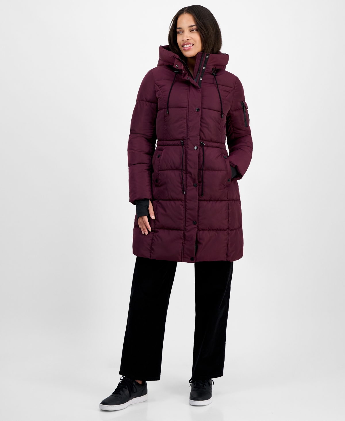 Click here for Steve Madden Womens Hooded Puffer Utility Coat - B... prices