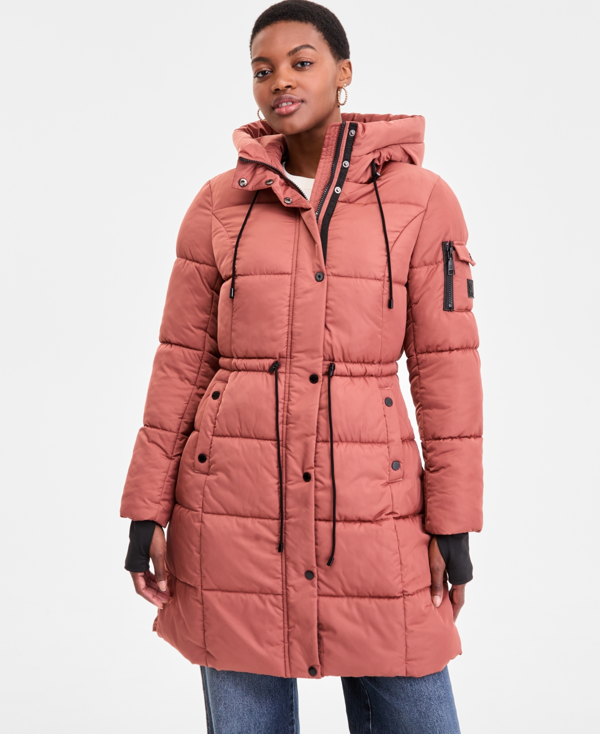 Click here for Steve Madden Womens Hooded Puffer Utility Coat - T... prices