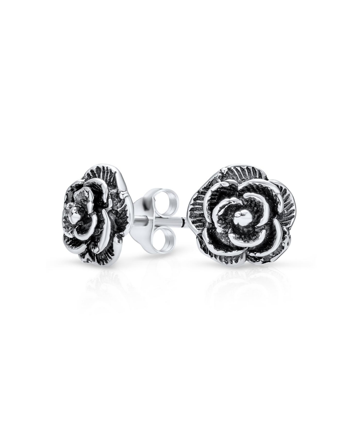 Click here for Bling Jewelry Retro Floral Black Rose Stud Earring... prices