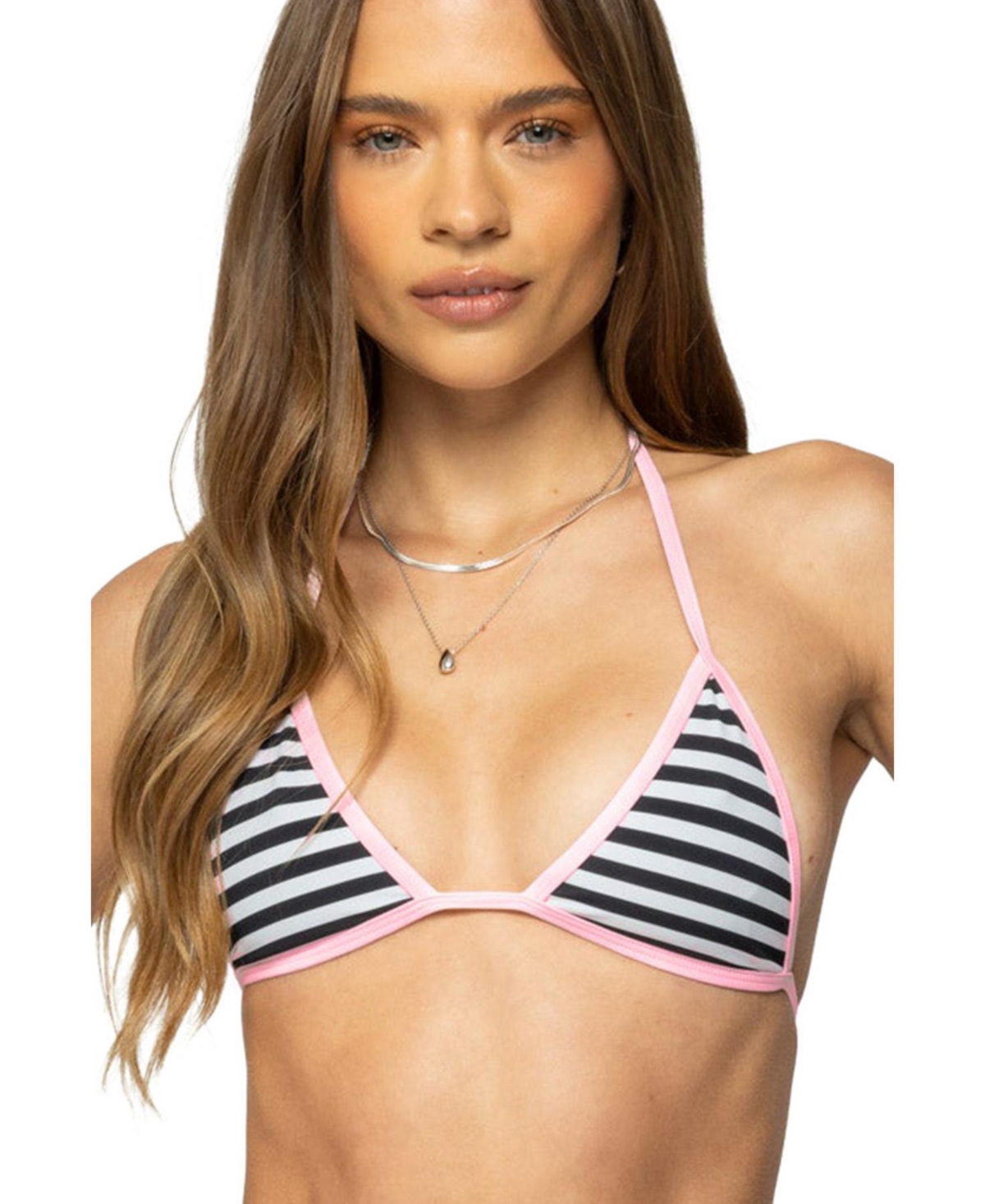 Click here for Edikted Womens Jayla Striped Triangle Bikini Top -... prices
