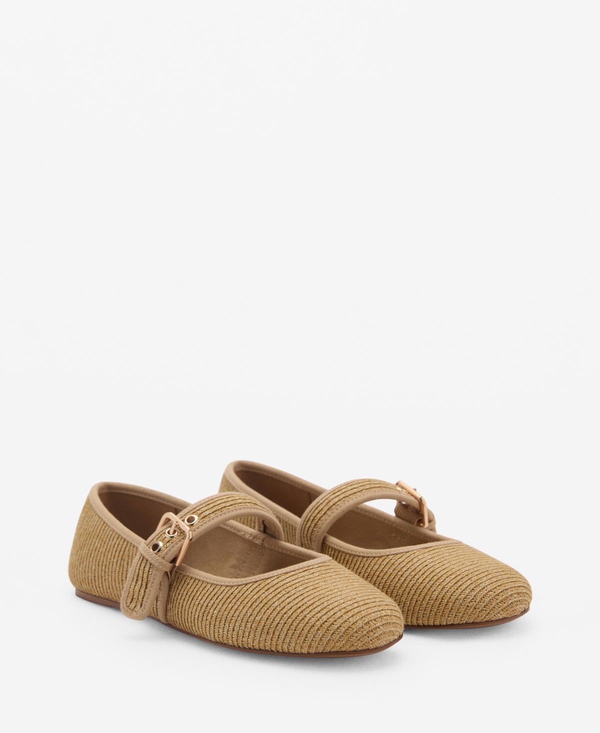 Click here for Mango Womens Buckle Strap Cotton Shoes - Medium Br... prices