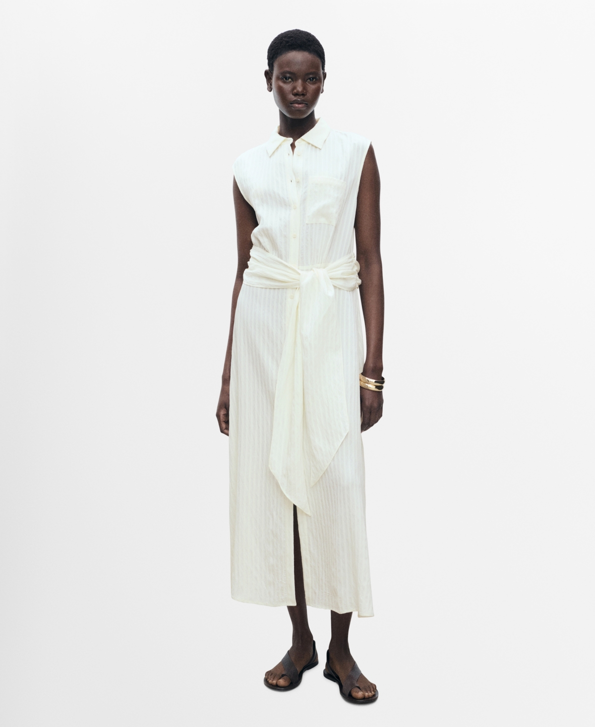 Click here for Mango Womens Bow Shirt Dress - Ecru prices