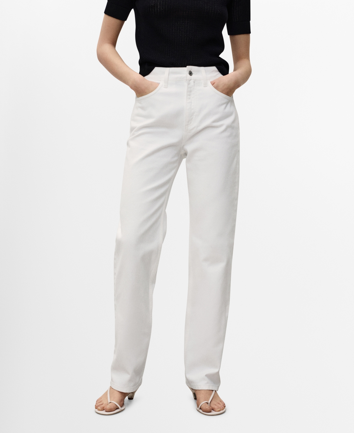 Click here for Mango Womens Matilda Medium-Rise Straight-Fit Jean... prices