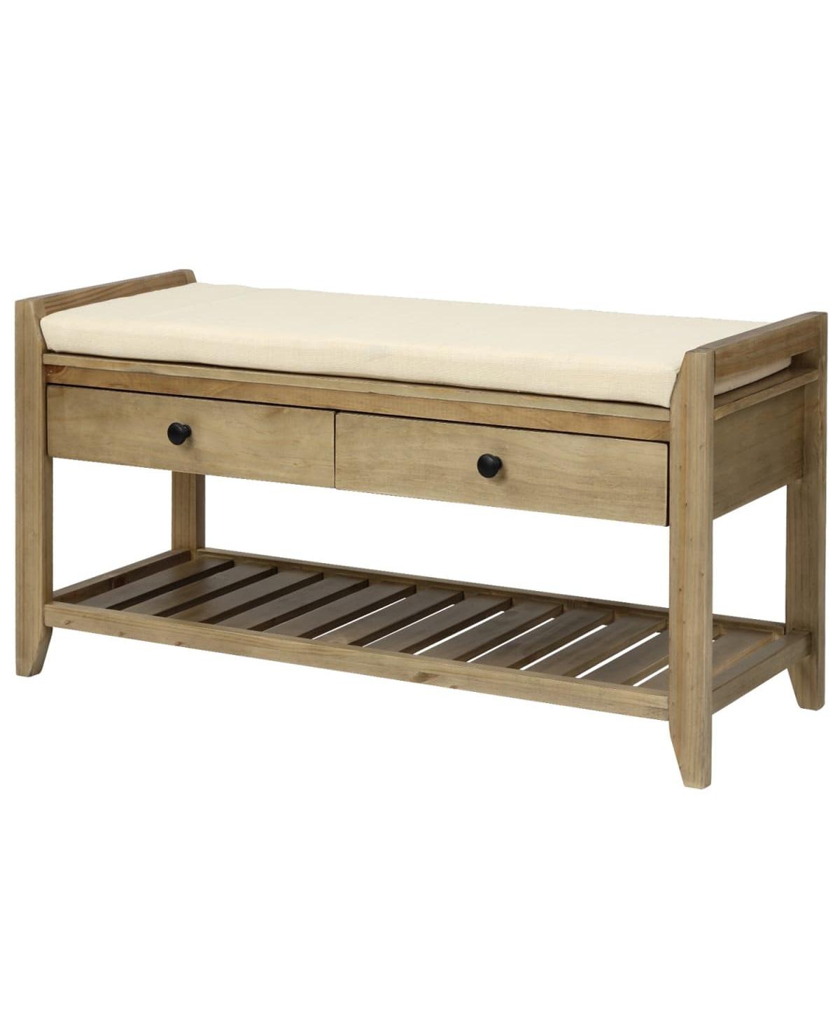 Click here for Entryway Storage Bench with Cushion Drawers and Sh... prices