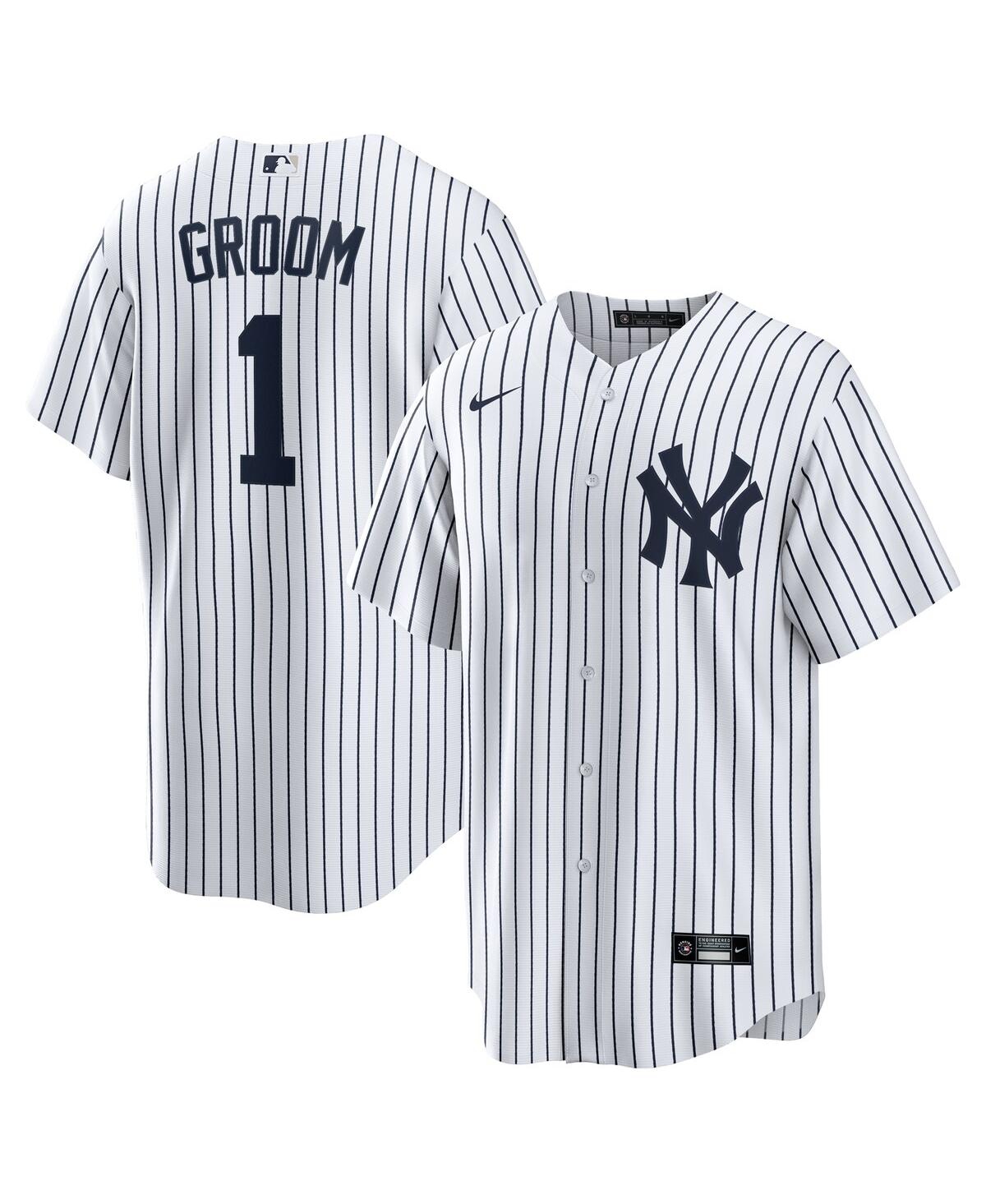 Click here for Nike MensÂ White New York Yankees 1 Groom Home Rep... prices