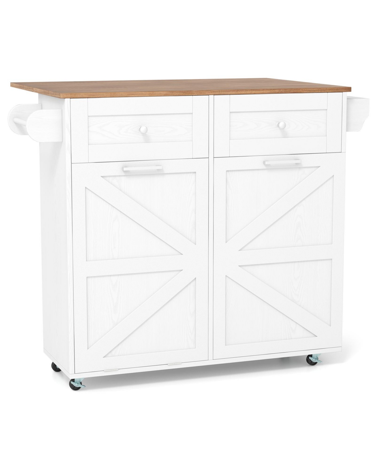 Click here for Rolling Kitchen Island with Trash Can Cabinet and... prices