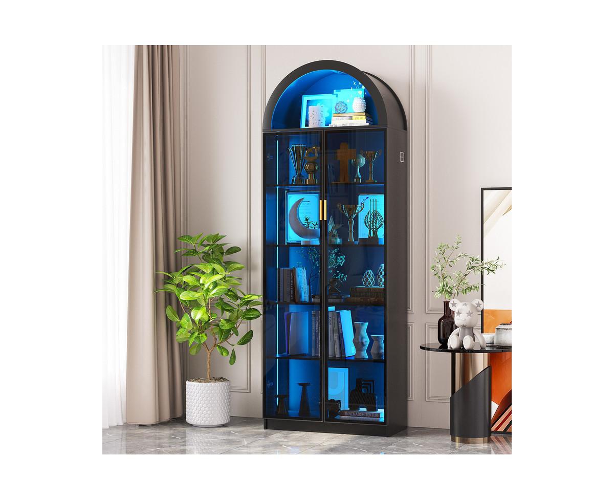 Click here for Vlsrka 76" Arch Display Cabinet  3-Color Ligh... prices