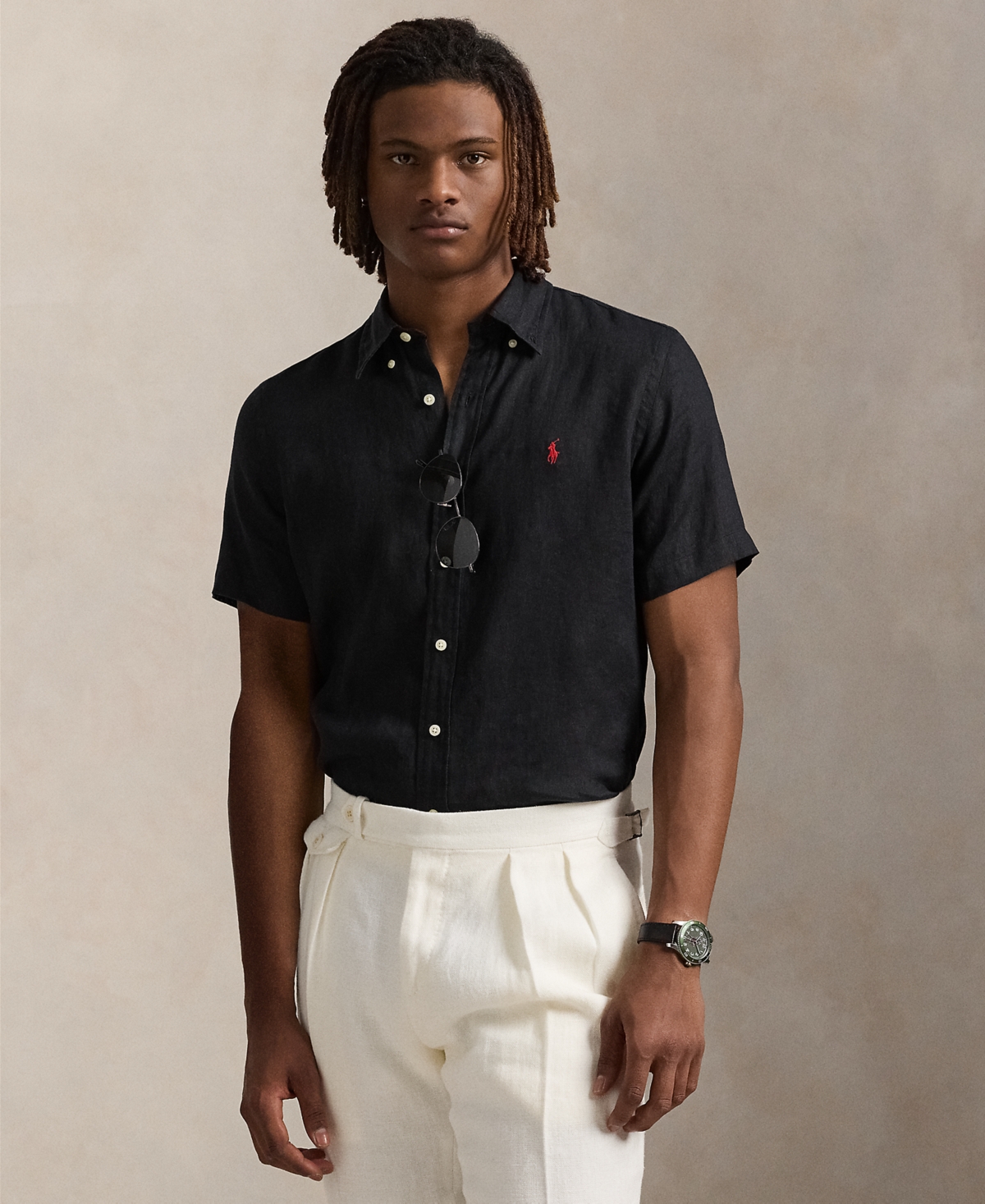 Click here for Polo Ralph Lauren Mens Short-Sleeve Linen Button-U... prices