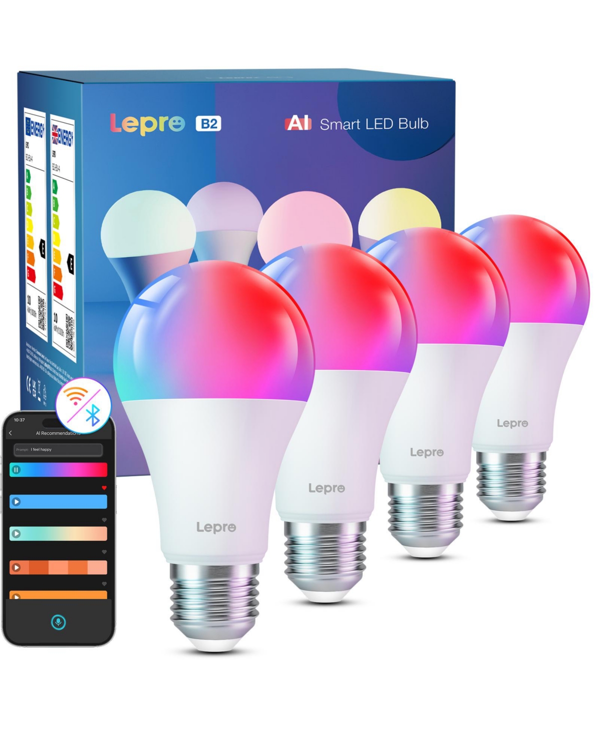Click here for Lepro B2 Ai Smart Light Bulbs - 1100LM WiFi & Blue... prices