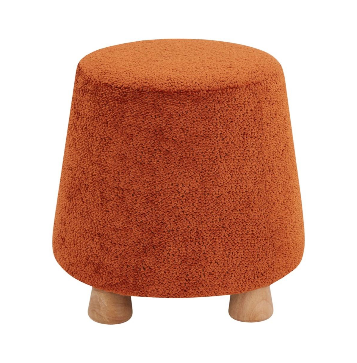 Click here for Denison Round Chenille Ottoman - Rust / natural prices