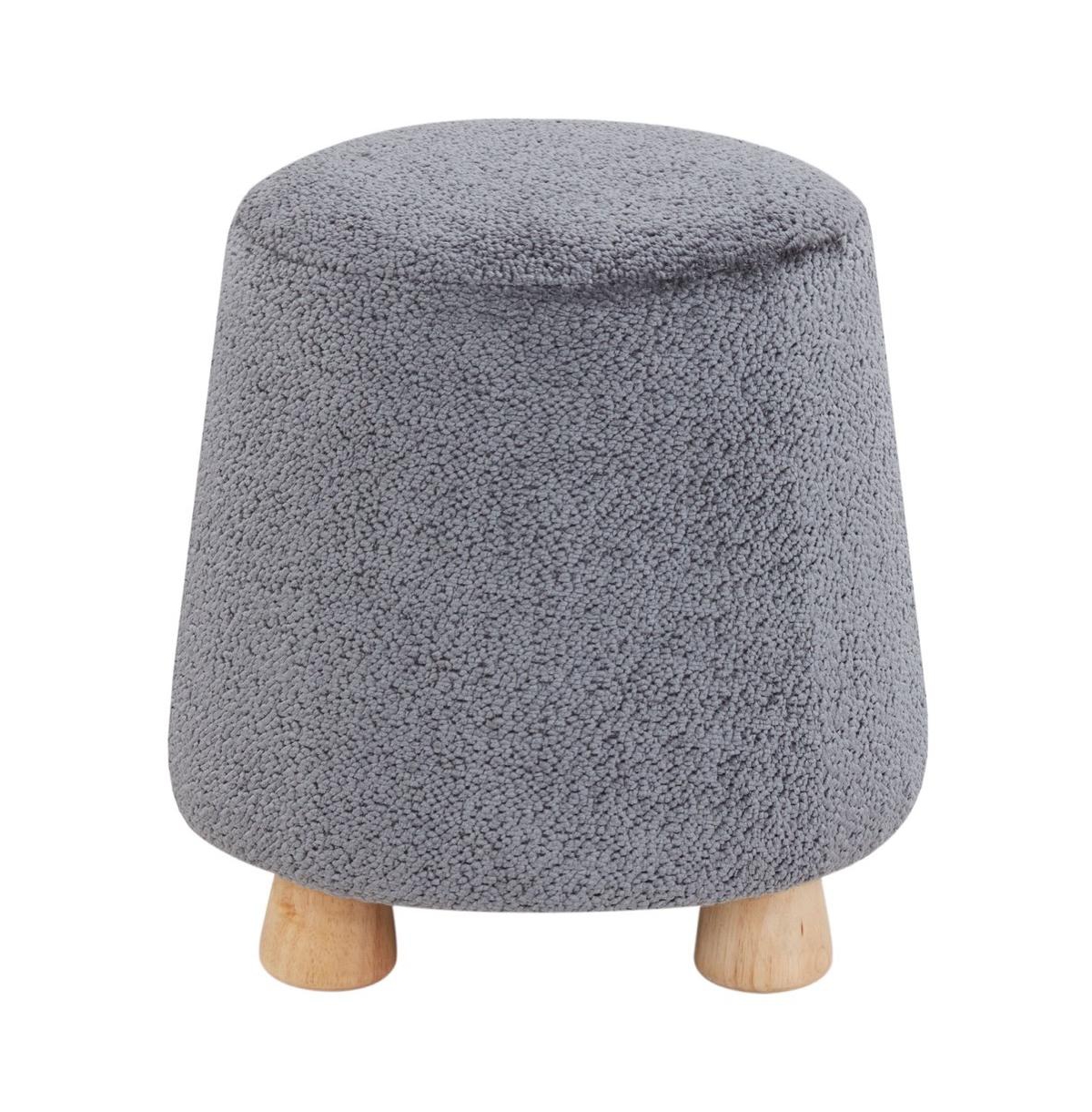 Click here for Denison Round Chenille Ottoman - Dark grey / natur... prices