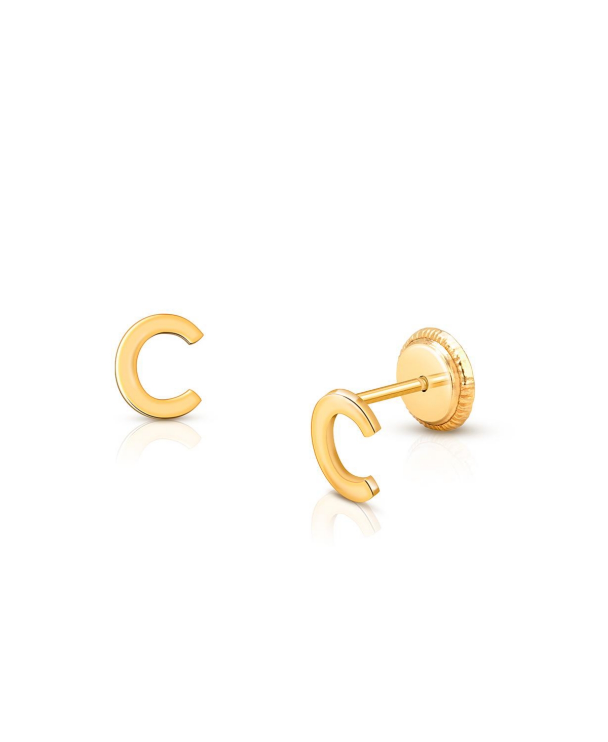 Click here for Tiny Blessings Childrens 14K Gold Initial Studs Gi... prices