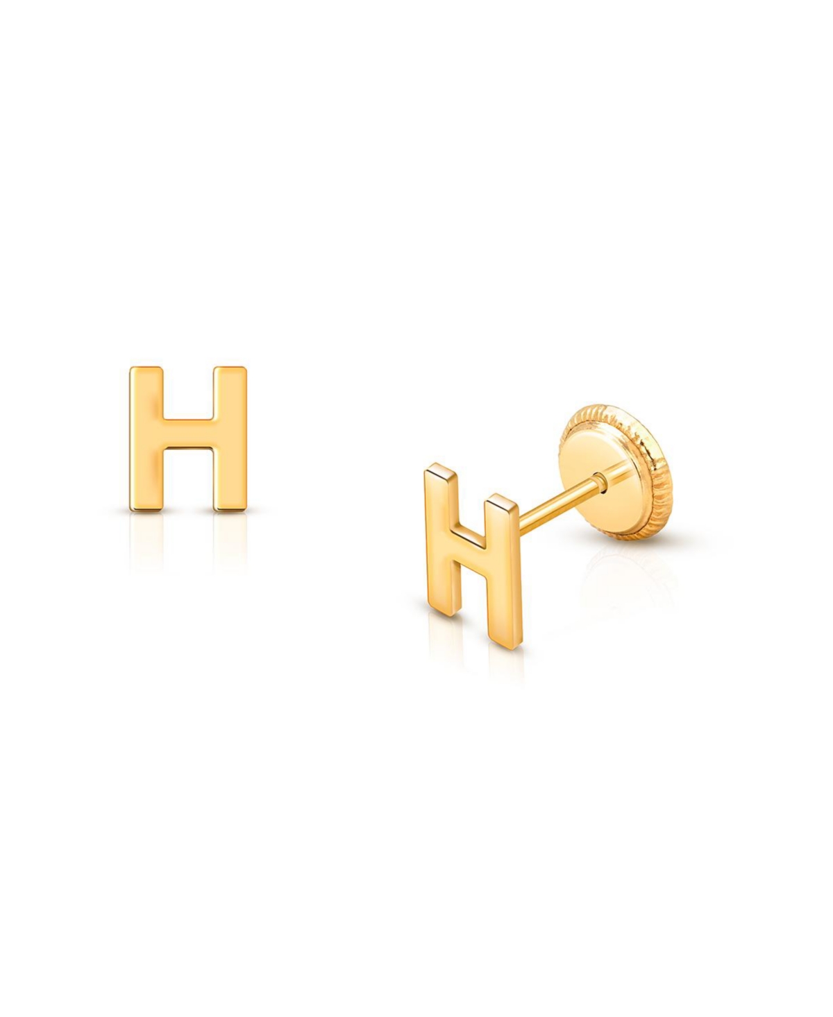 Click here for Tiny Blessings Childrens 14K Gold Initial Studs Gi... prices