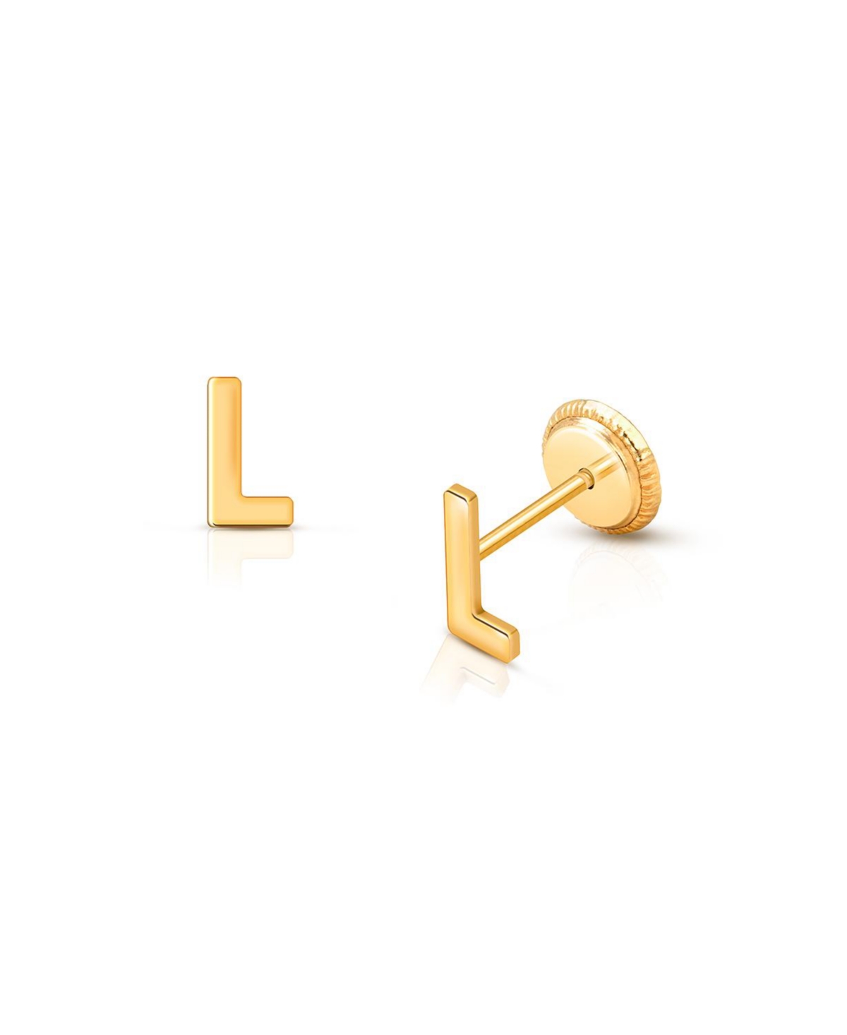 Click here for Tiny Blessings Childrens 14K Gold Initial Studs Gi... prices