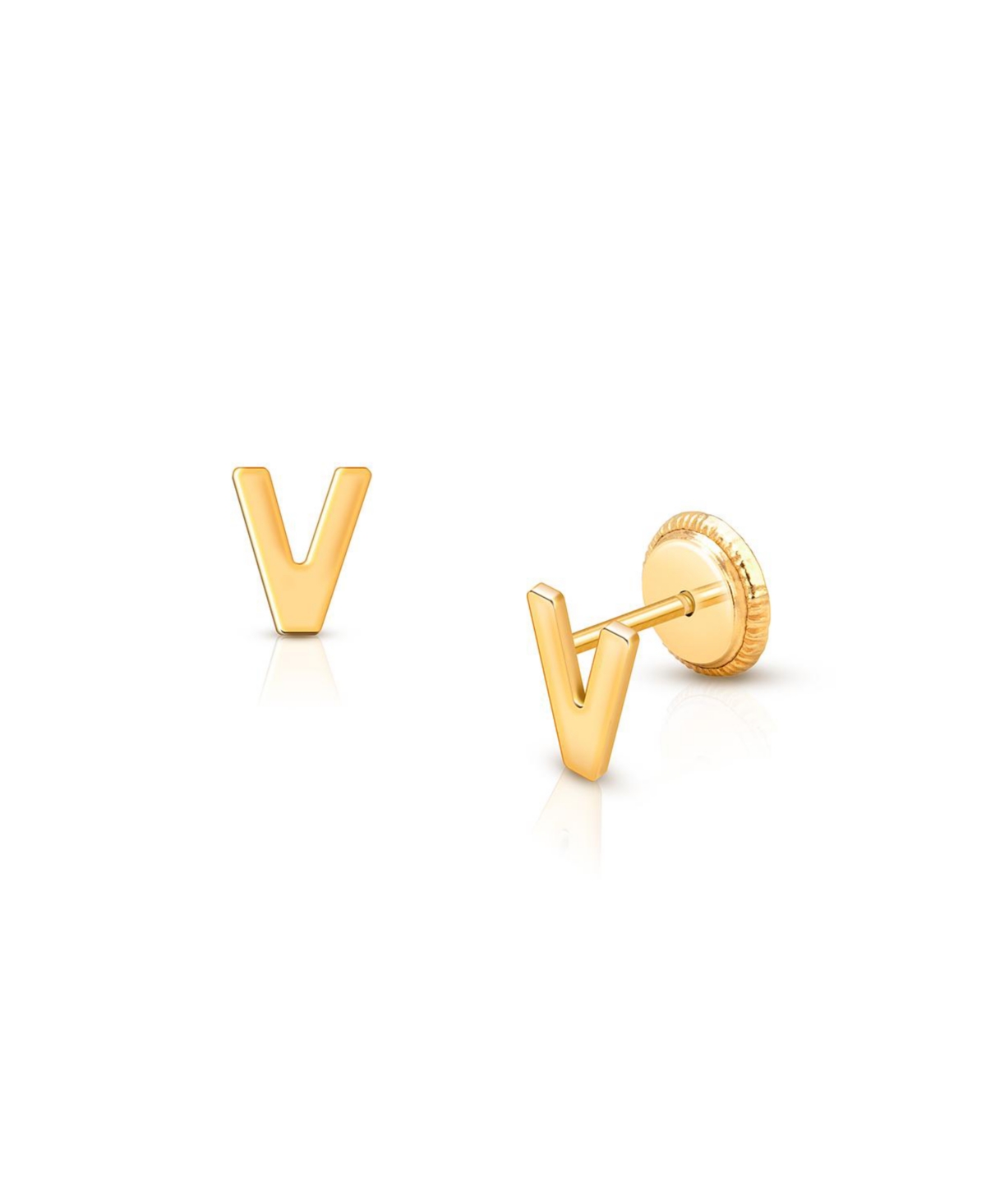 Click here for Tiny Blessings Childrens 14K Gold Initial Studs Gi... prices