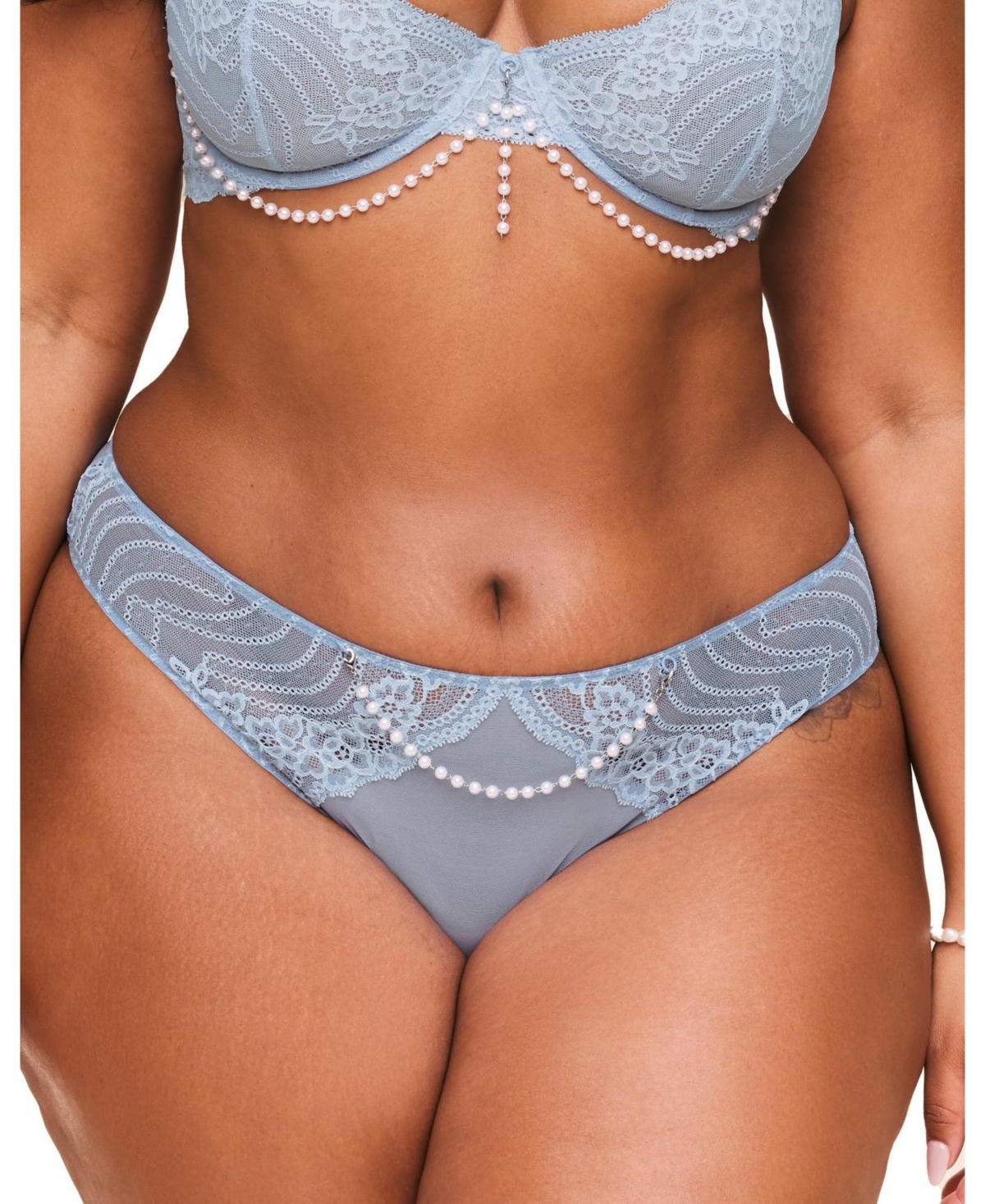 Click here for Adore Me Plus Size Nixie Tanga Panty - Medium blue prices