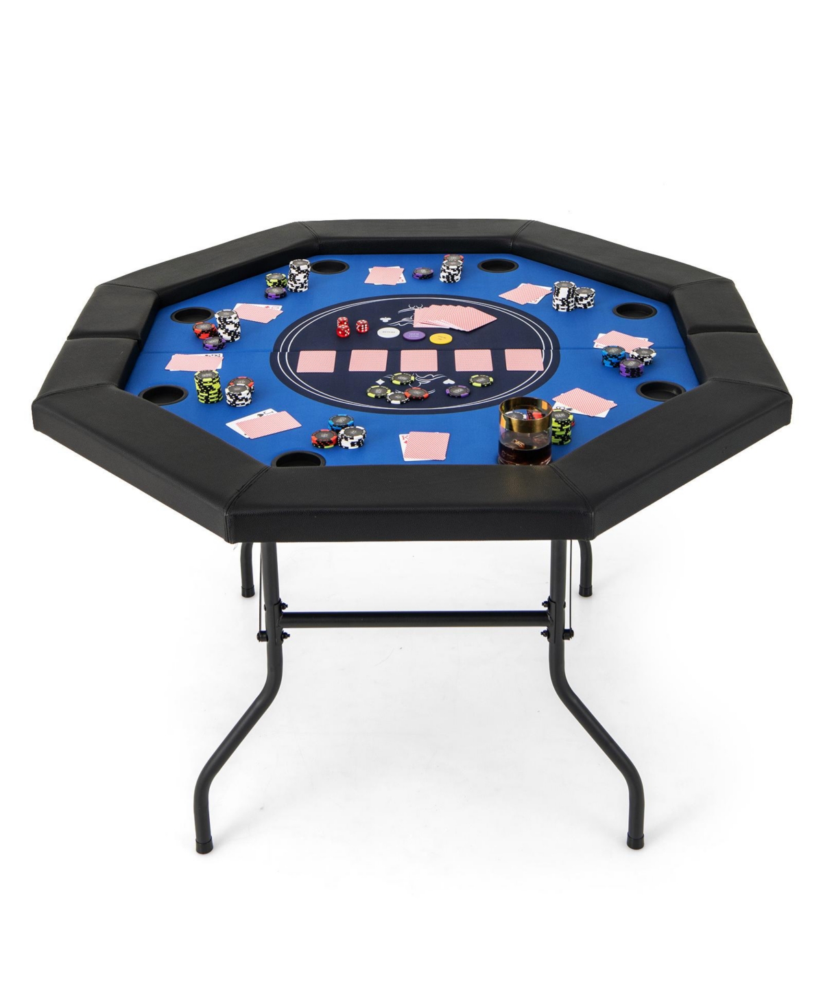 Click here for Foldable Poker Table with Padded Rails and Cup Hol... prices