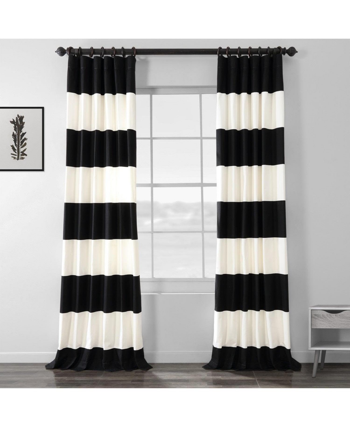 Click here for Half Price Drapes Onyx Black & Off White Horizonta... prices