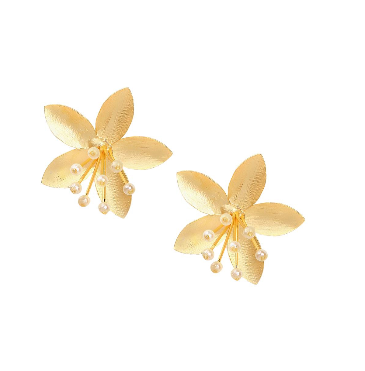 Click here for Sohi Womens Floral Drop Earrings - Gold prices