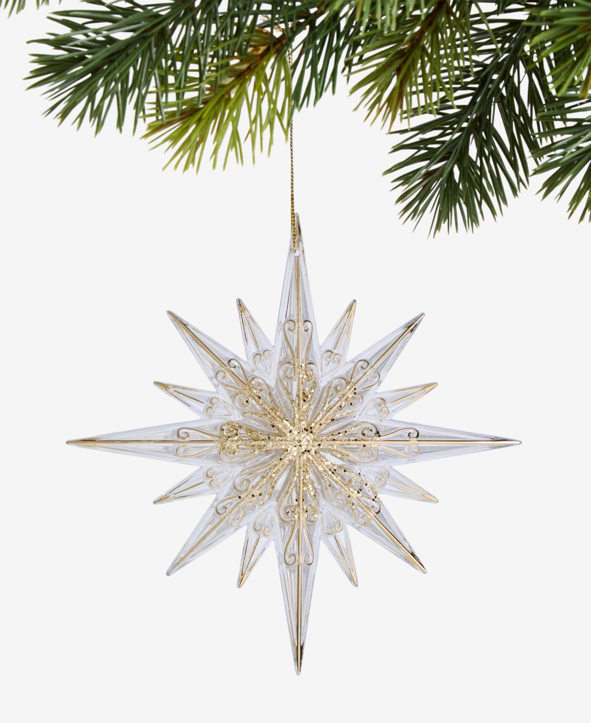 Click here for Holiday Lane Blessed Clear and Gold-Tone Snowflake... prices