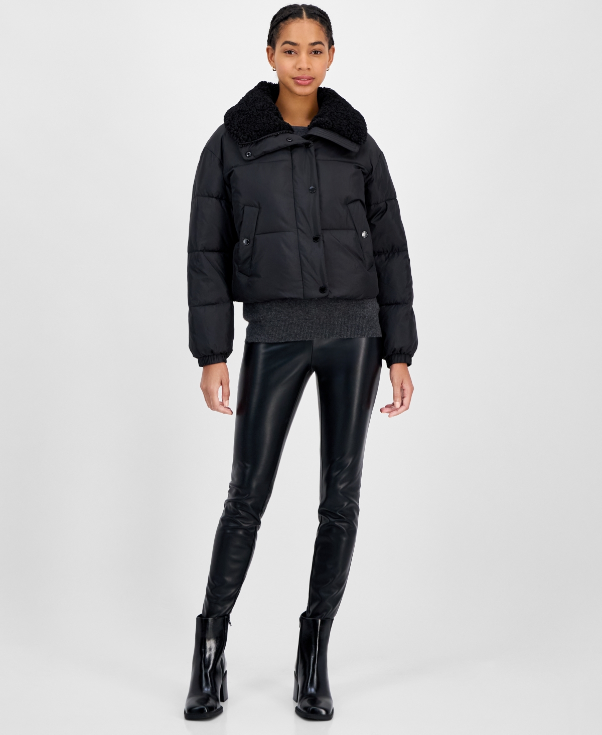 Click here for Michael Michael Kors Womens Faux-Fur-Collar Puffer... prices