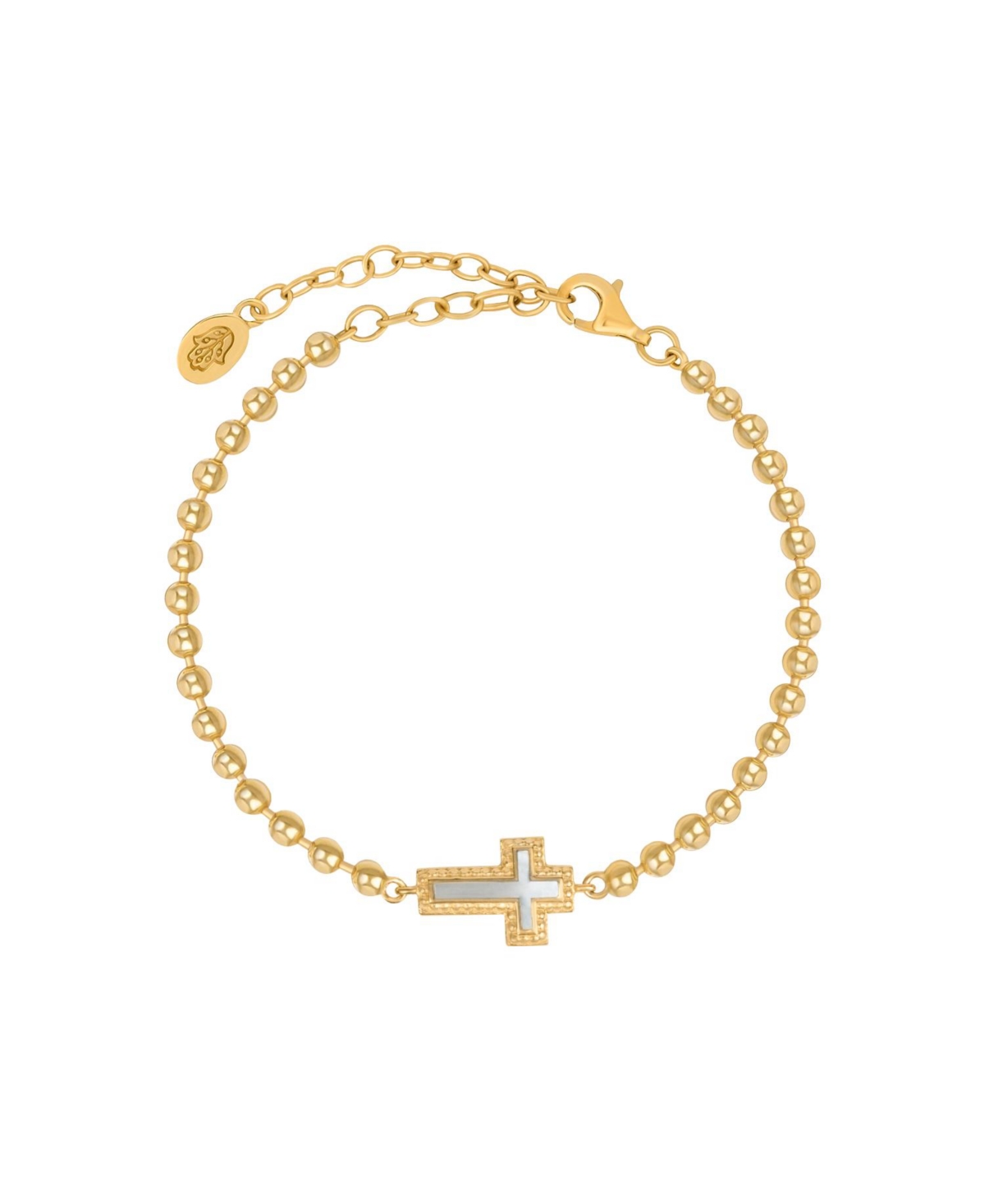 Click here for Sparkling Soul Mother of Pearl Cross Bracelet - Go... prices