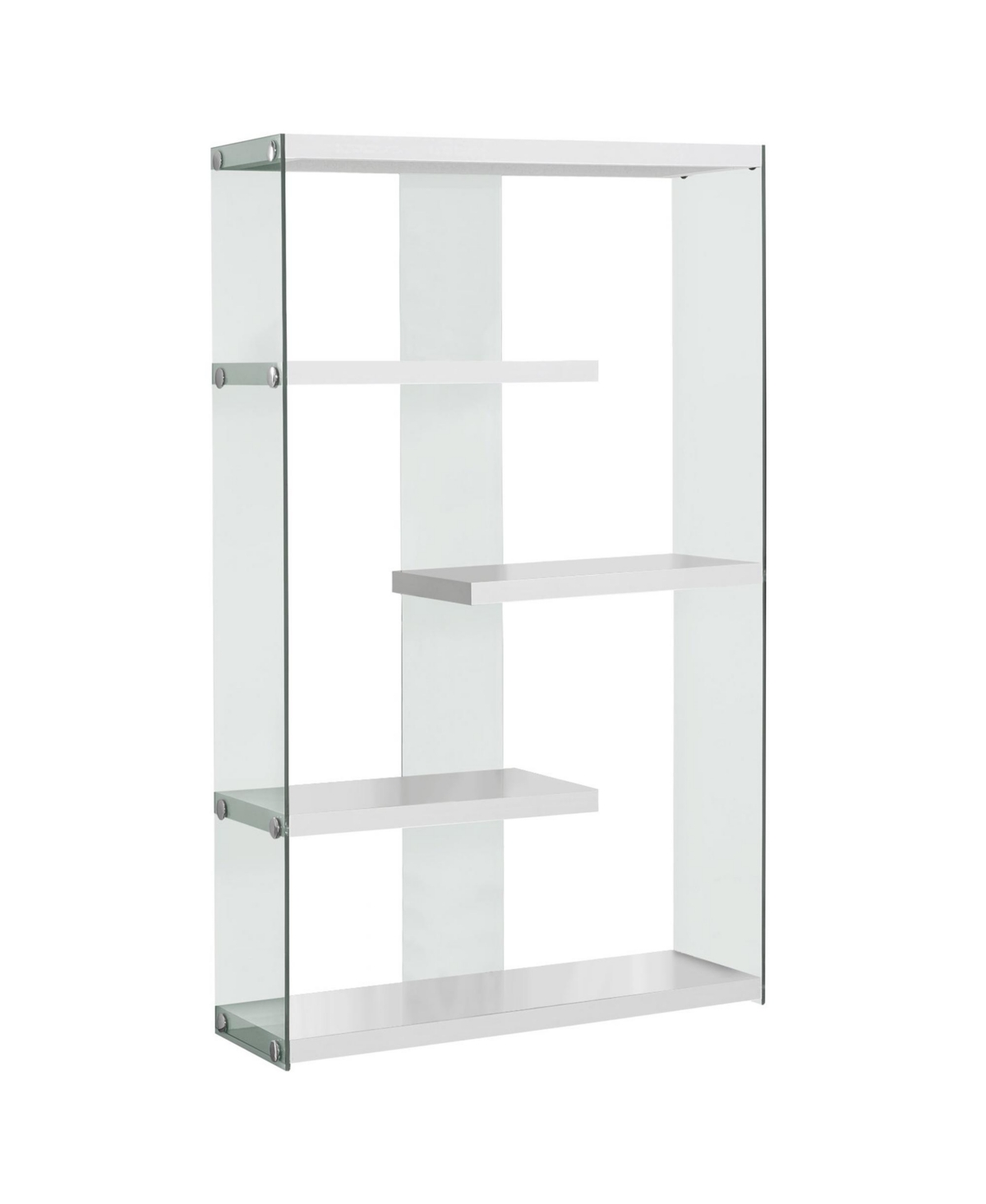 Click here for 59 White Glass Four Tier Etagere Bookcase - White... prices