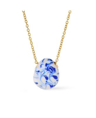Ana Luisa Gold Statement Necklace - Pebble Mini Marble Blue - Macy's