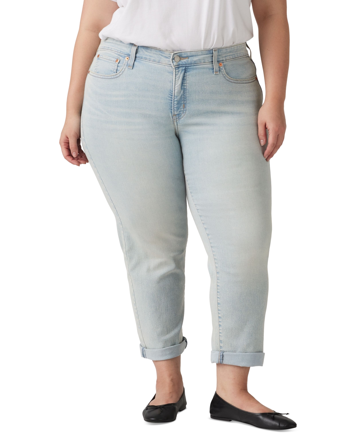 Click here for Levis Trendy Plus Size Boyfriend Jeans - Kind Word... prices