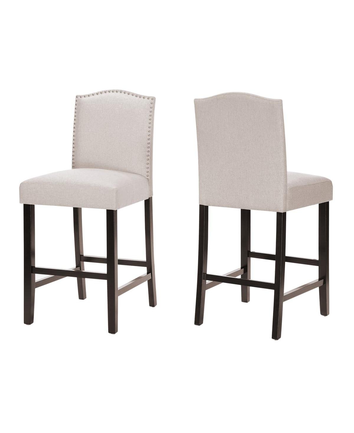 Click here for Set of 2 Upholstered Barstools with Nailhead Trim... prices
