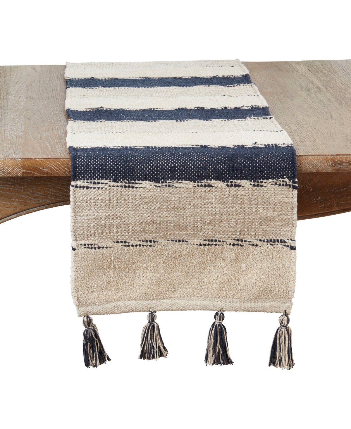 Click here for Saro Lifestyle Tasseled Stripe Table Runner  16 x... prices