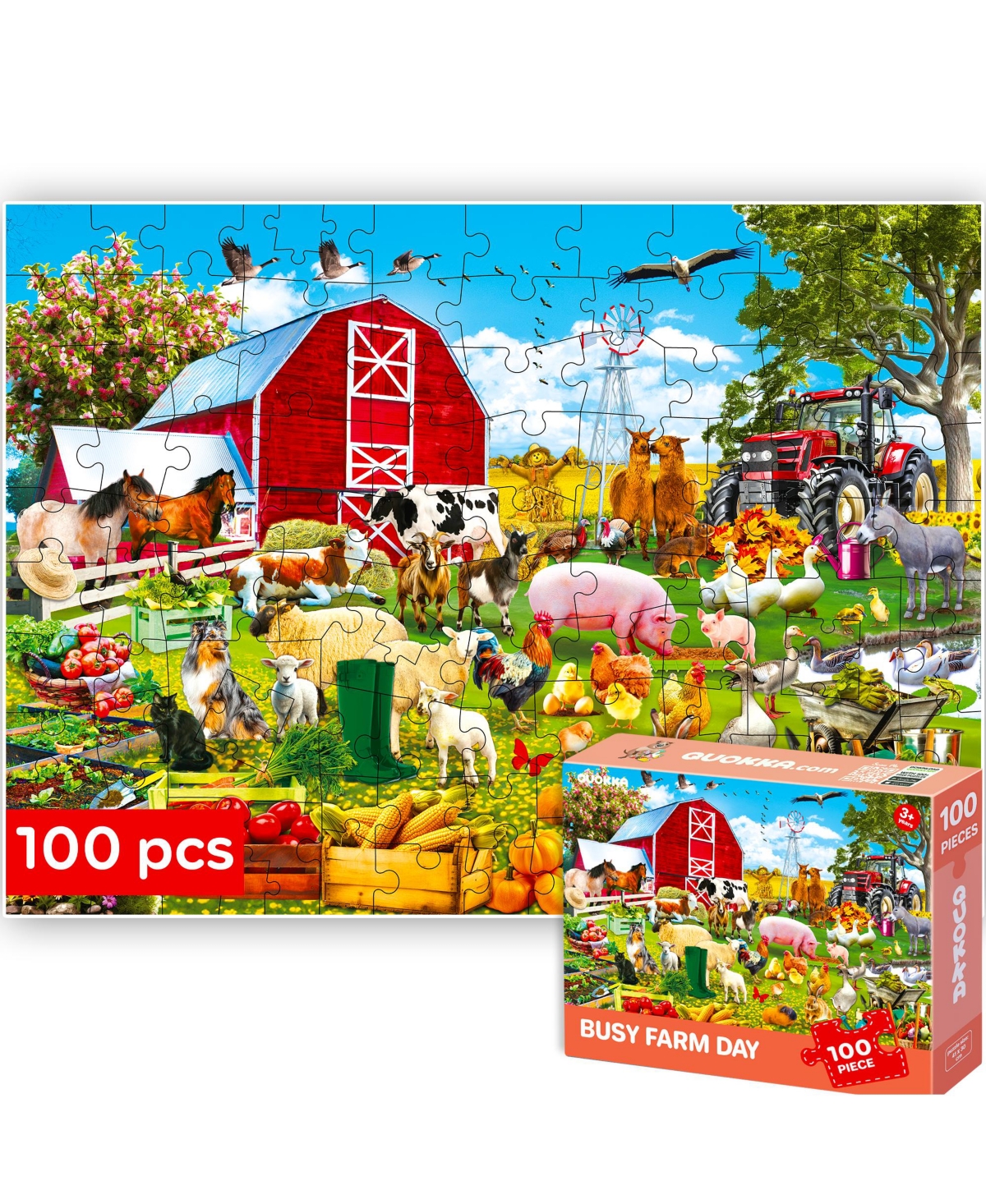 Click here for Quokka 100 Pcs Jigsaw Puzzles for Kids 4-6 - Farm prices