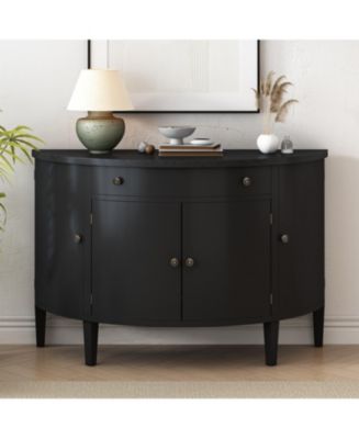 Streamdale Curved Wood Storage Cabinet with Adjustable Shelves - Macy's