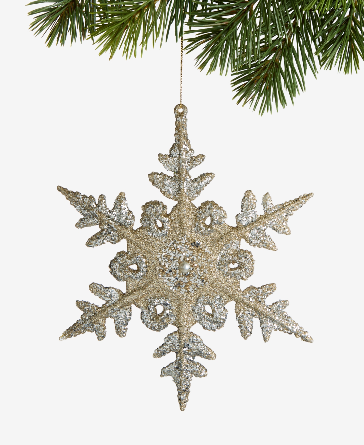 Click here for Holiday Lane Christmas Giltters Silver Snowflake O... prices