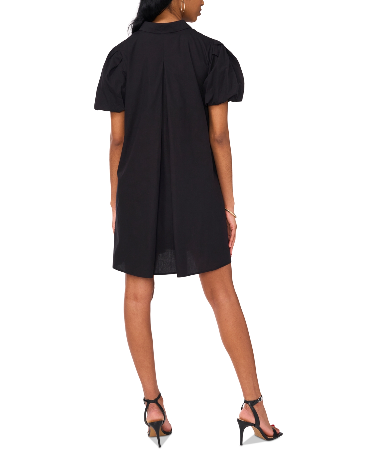Msk Women's Collared Puff-sleeve Mini Shift Dress | ModeSens
