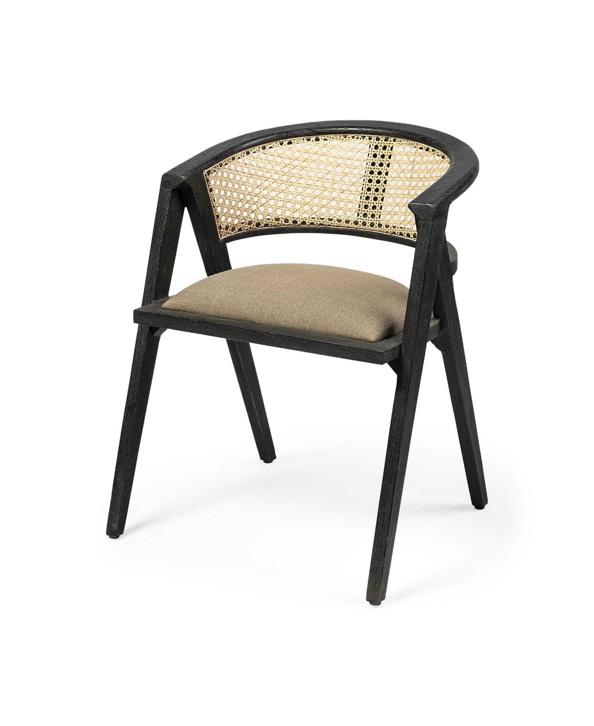 Click here for Open Back Linen Dining Arm Chair with Cushioned Se... prices