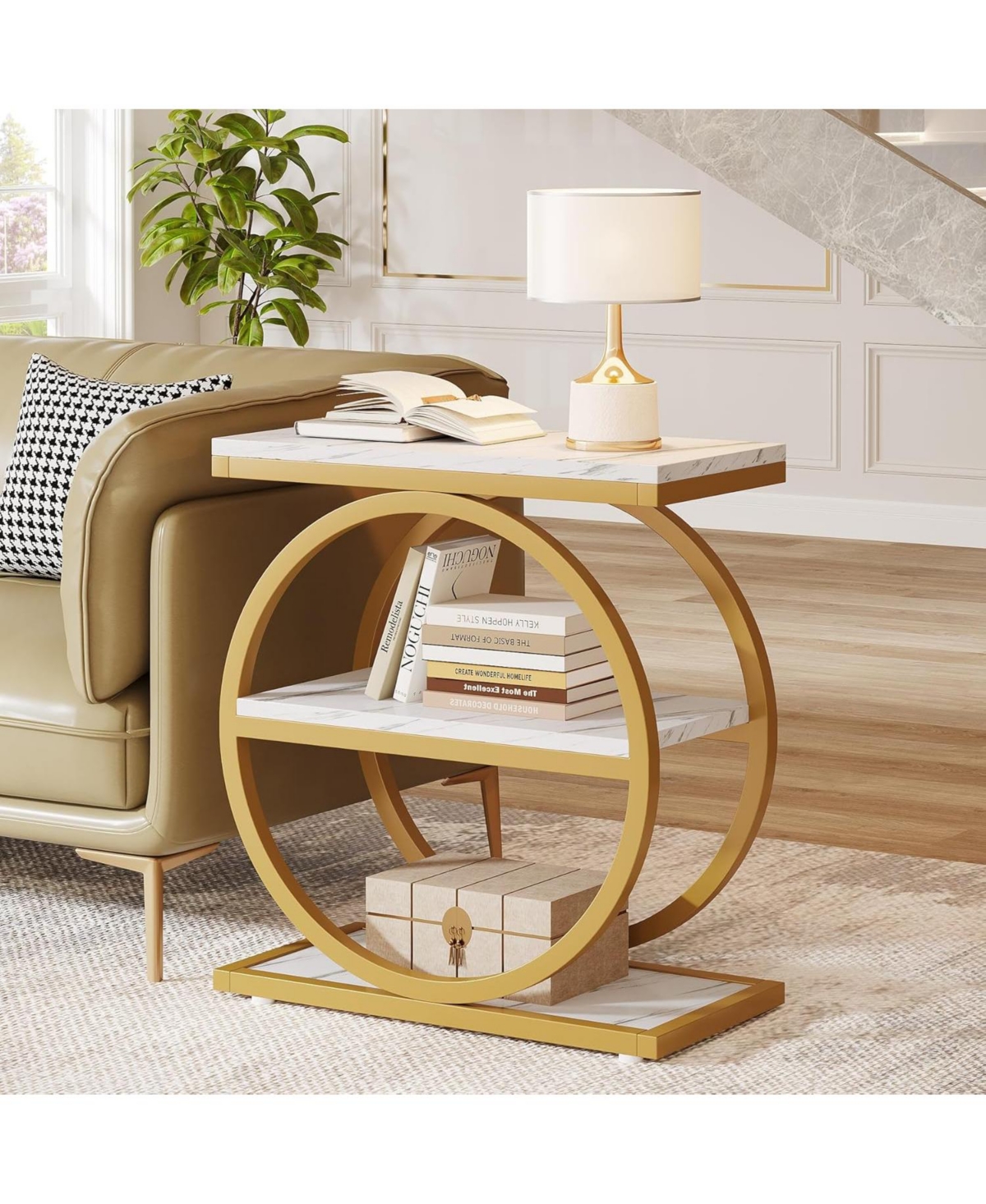 Click here for Tribesigns End Table  Narrow End Table with 3 Stor... prices
